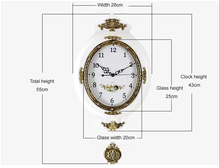 Antique Retro Wood Oval Shape Wall Clock With Pendulum - Buy Oval Shape ...