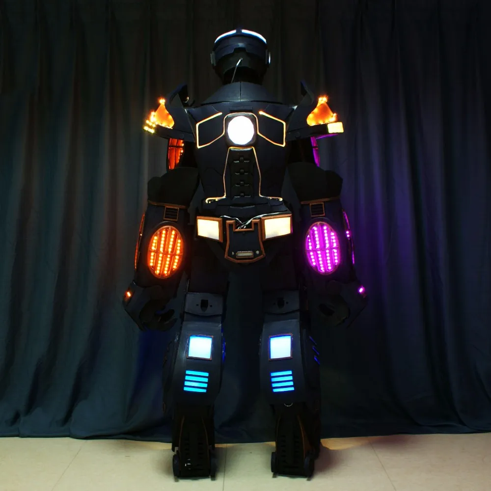 WL-01000 LED Robot Warrior 3D Huge LED Robot Mascot Dance Costume Stilt ...