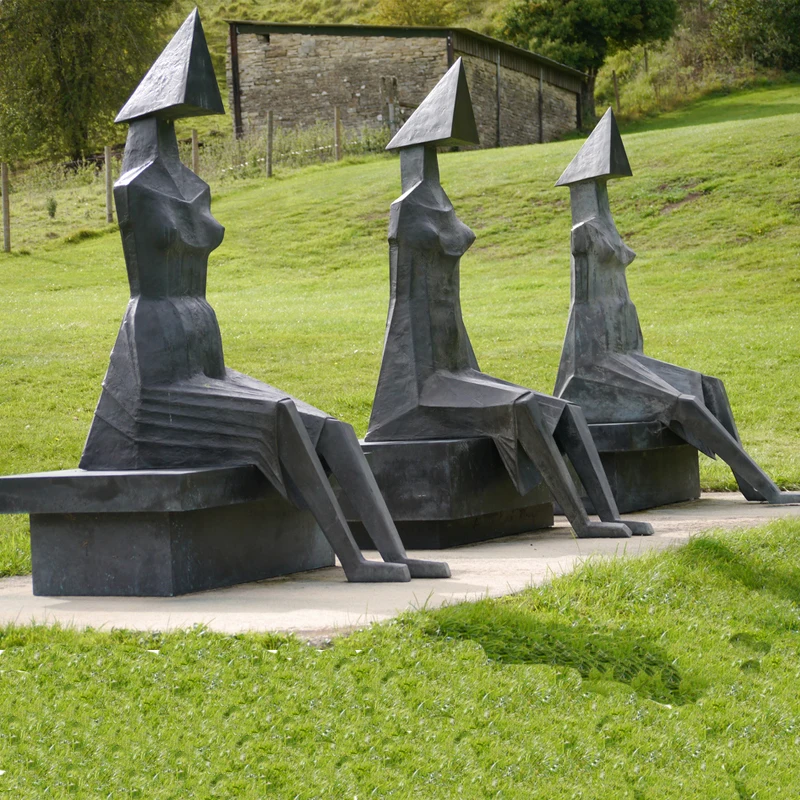 Large Outdoor Bronze Statue Garden Landscape Sitting Man Sculpture ...