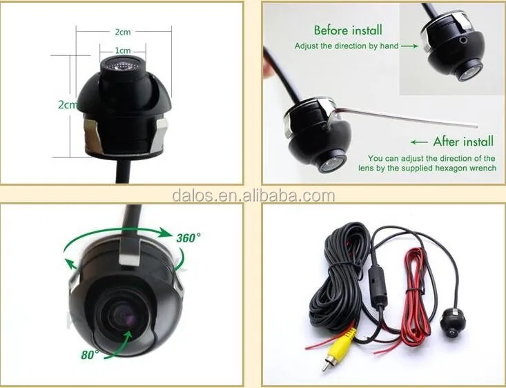Small Size 18.5mm 360 Degree 12v Cmos Or Ccd Front And Rear View Car ...
