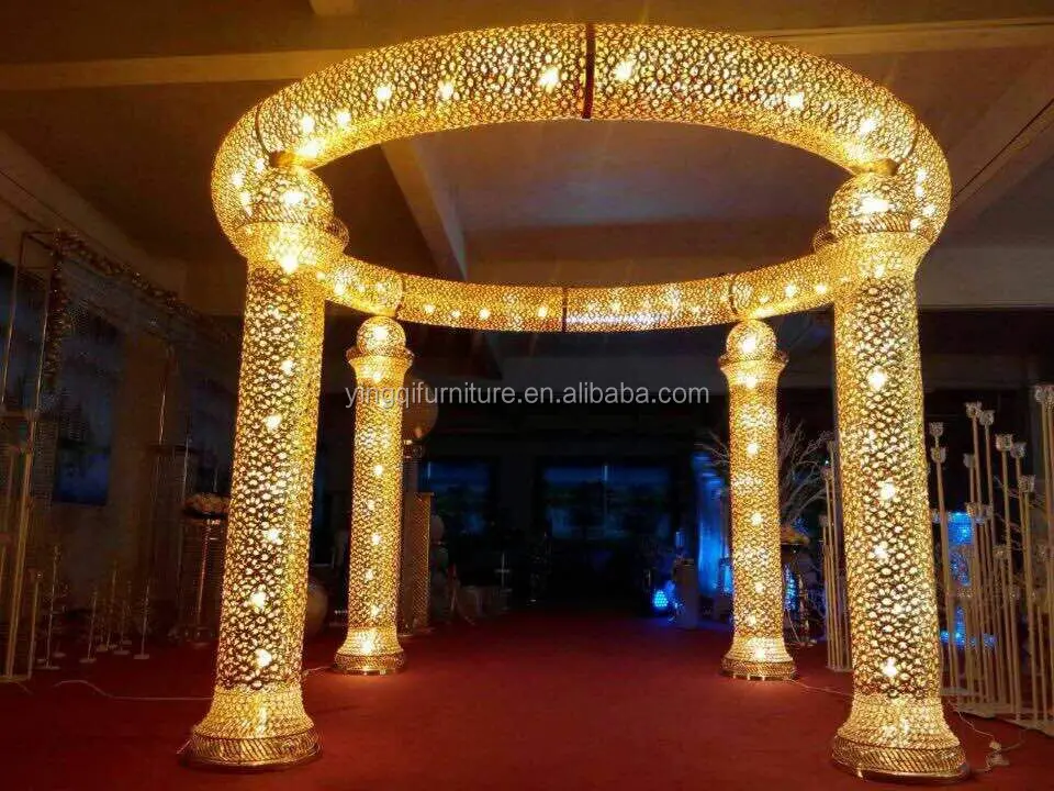 Wedding Decorative Crystal Lighted Mandap with LED Light