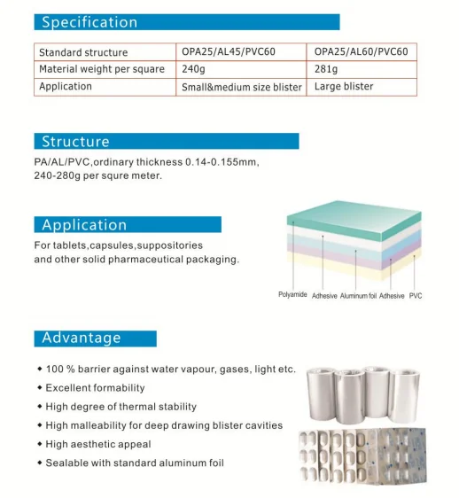 Cold Forming Aluminum Foil ( Opa / Alu / Pvc Complex ) - Buy Pharma ...