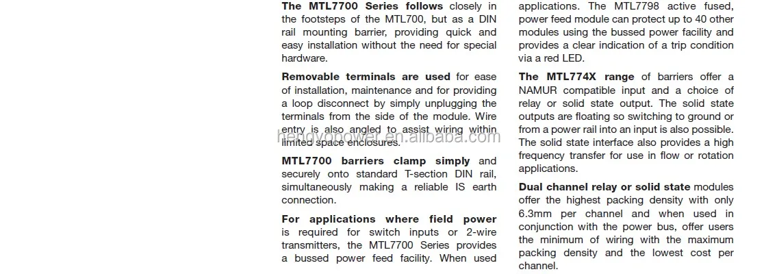 Mtl Shunt-diode Safety Barrier Mtl7796+ - Buy Mtl7789+,Safety Barrier ...
