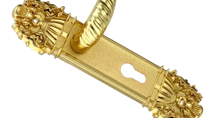 Hiluke Durable Security Gold Front Door Handles Plates Zinc Alloy ...