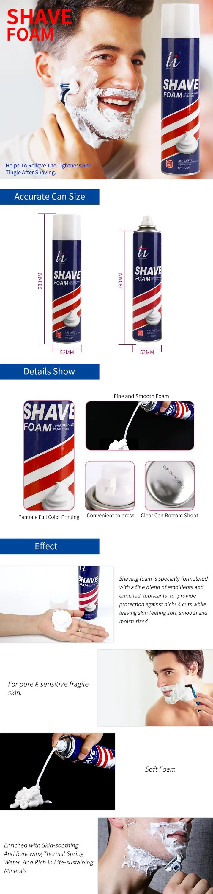Private Label Aerosol Shave Foam,Fashion Gelleme Shaving Foam With ...