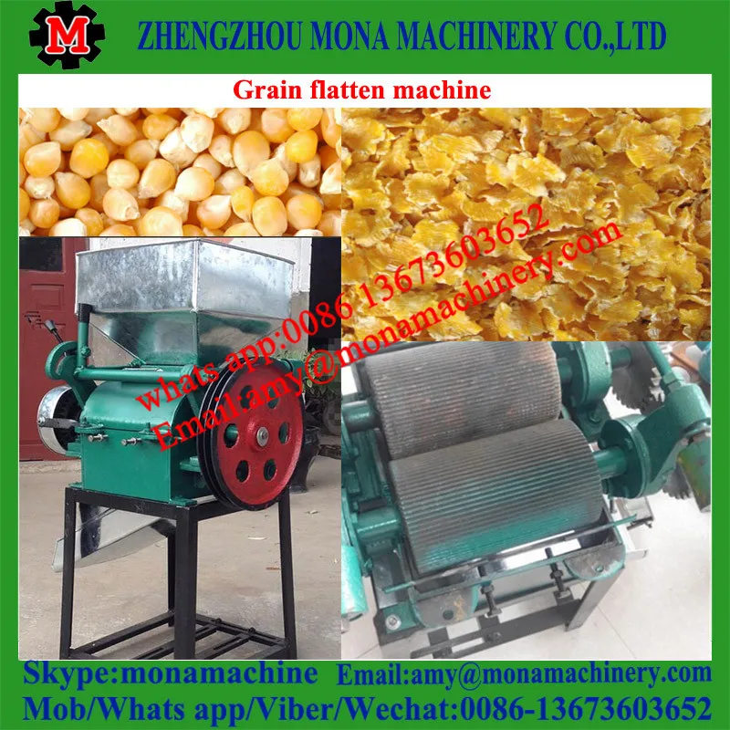 Grains Oats Beans Soya Flakes Flaking Mill Machine|corn Flakes Extruder ...