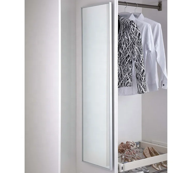 Home Pull Out Mirror Dressing Wardrobe Mirror - Silver
