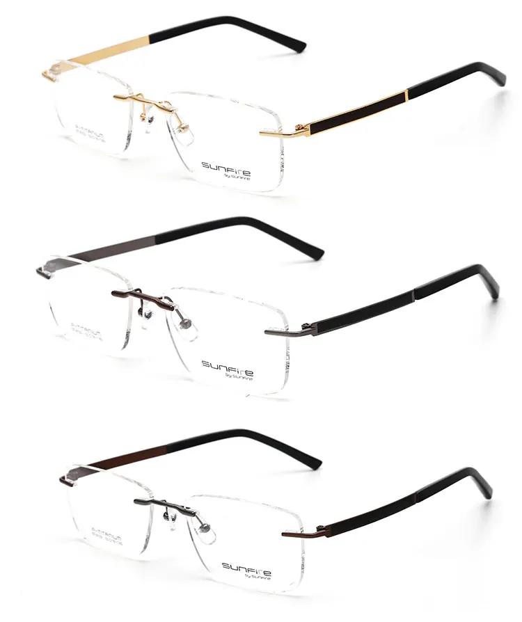 Rim Less Eyeglasses Optical Titanium - Handmade Metal Specs Frame