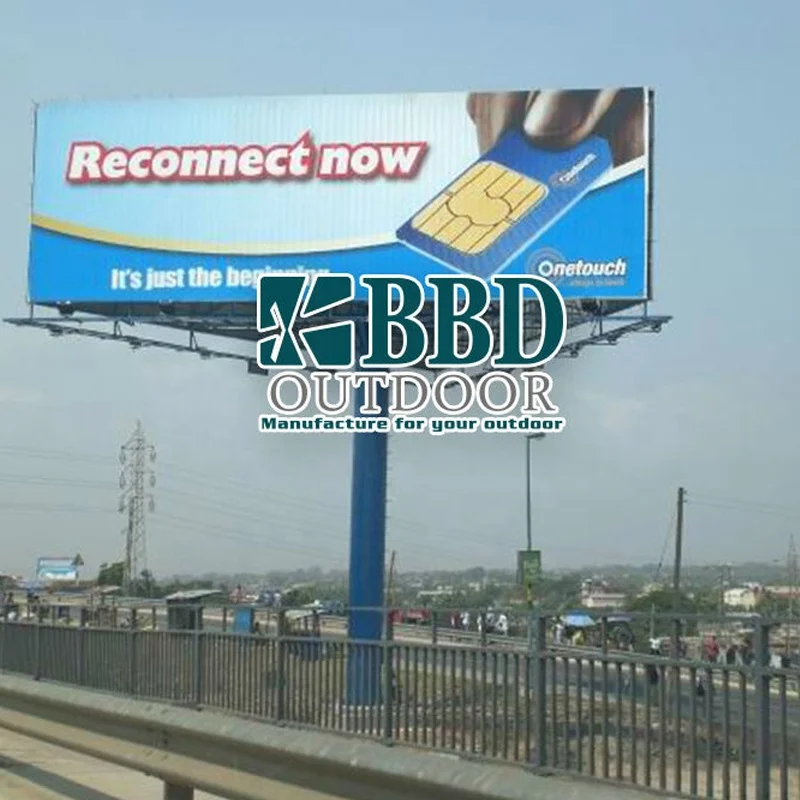 High Visibility Outdoor Pole Supported Billboard,Animated Billboard ...