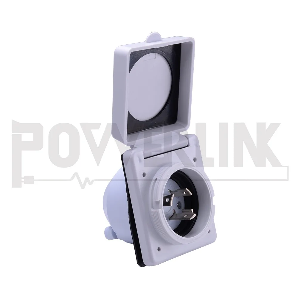 Z80103 White Power Inlet 50a Rv Power Twist Lock Inlet For Camper Rv ...