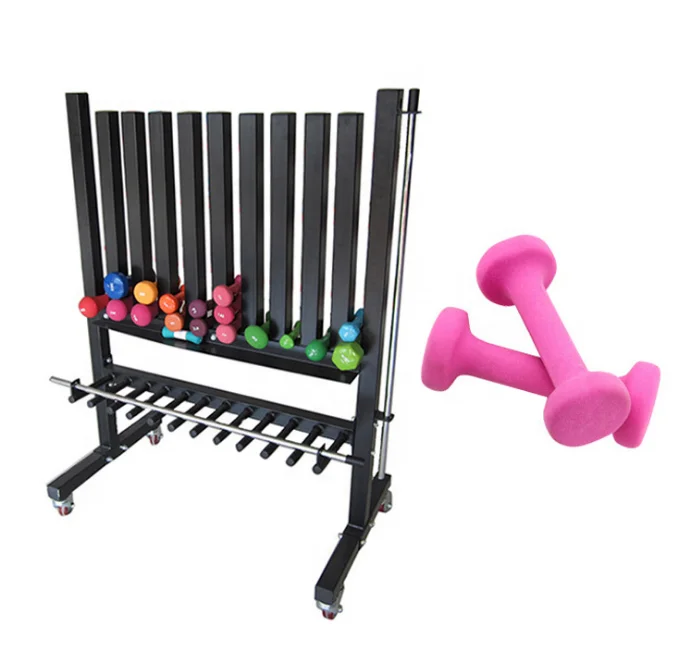 Fitness Gym Equipment 3 Tier Dumbbell Rack Rubber Coated Steel Dumbbell ...