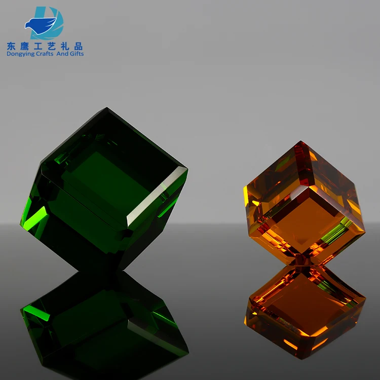 Colored Crystal Cube - Perfect for Personalized Laser Engraving