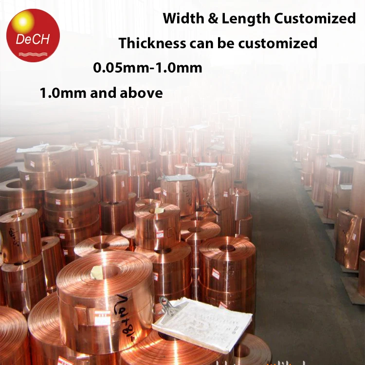 99% Pure Copper C11000 T2 0.5mm Thick Copper Strip For Switch Parts ...
