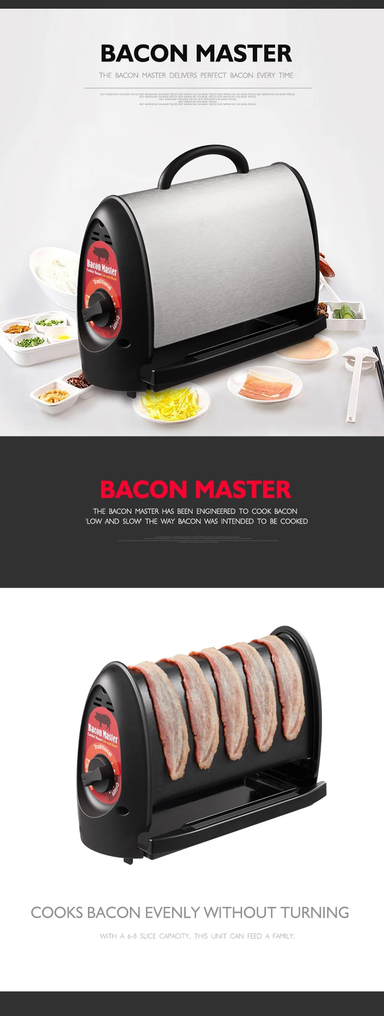 Electric Bacon Cooker - Low Fat, Efficient Grilling