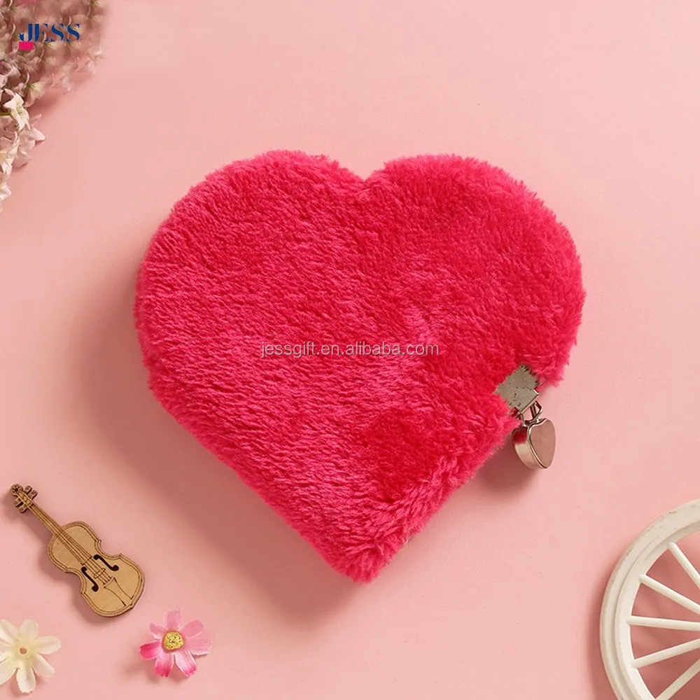 Soft Fancy Heart Shaped Notebook Diary with Lock and Key