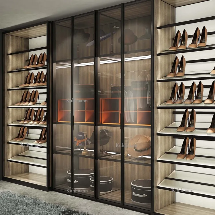 Top Quality Custom Glass Door Wardrobe Walk In Closet - Buy Walk In ...