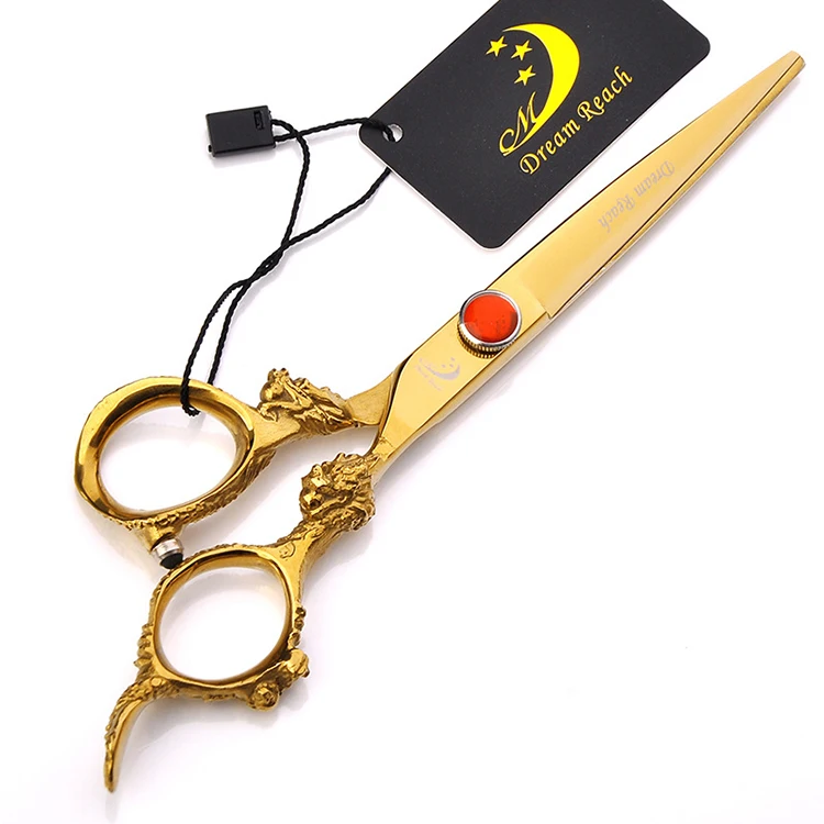 Golden Hair Scissors Set Gold Titanium 5.5 And 6.0 Inch Hair Cutting ...
