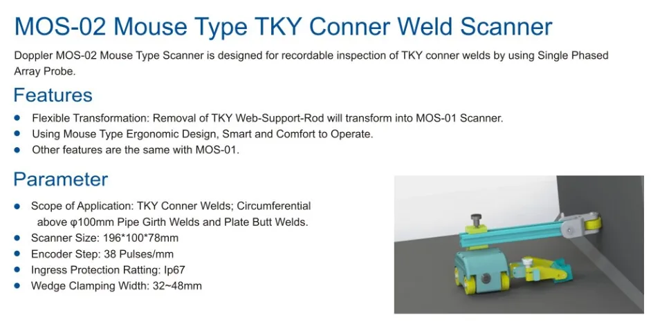 Doppler Mouse Type Tky Conner Weld Scanner Mos-02 Using Phased Array ...