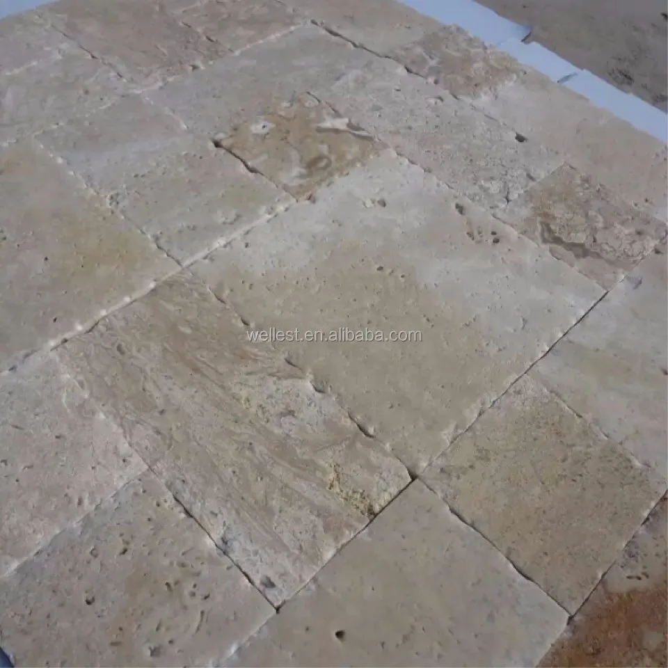 Versailles Pattern Brushed Chiseled Edge Travertine Tiles