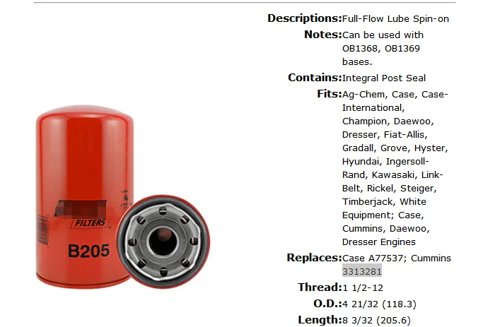Oil Filter Lf734/3014654/3313281 For Heavy-load Truck - Buy Oil Filter ...