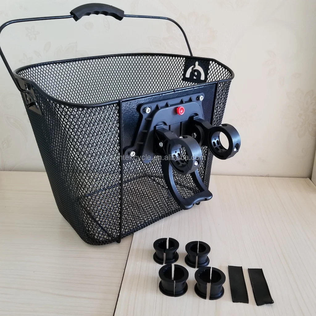Cl-05c Steel Mesh Quick Release Bike Basket Removable Quick Release ...