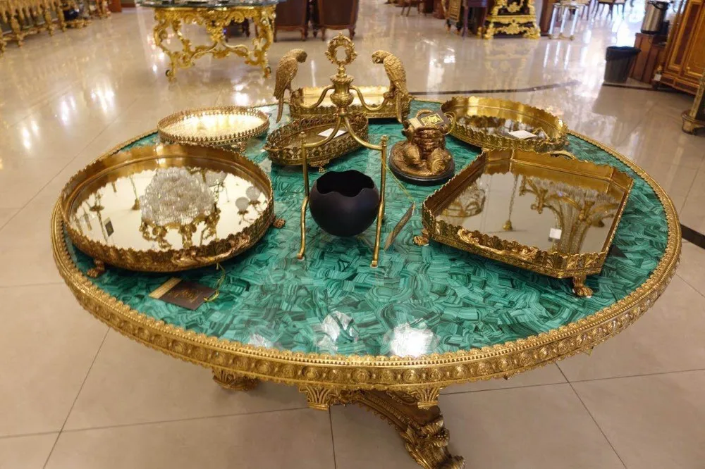 Malachite Green Dining Table Top - Luxury & Uniqueness