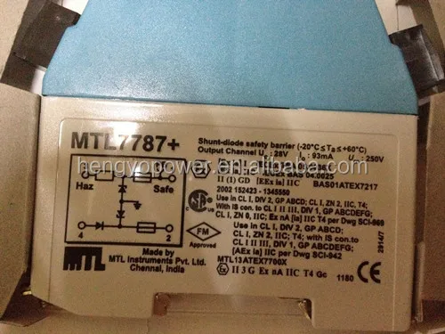 Mtl7700シリーズシャント-ダイオードsafety Barrier Mtl7787 + Dinレール取付safety Barriers ...