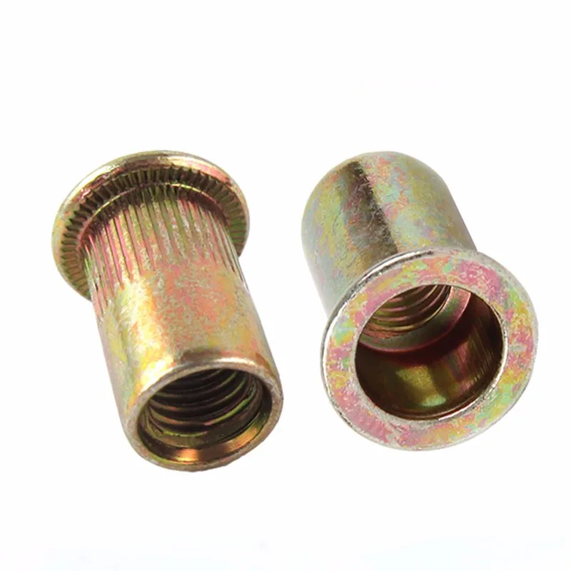 M4 Steel Iron Knurled Body Open End Reduced Flat Small Head Rivet Nut ...