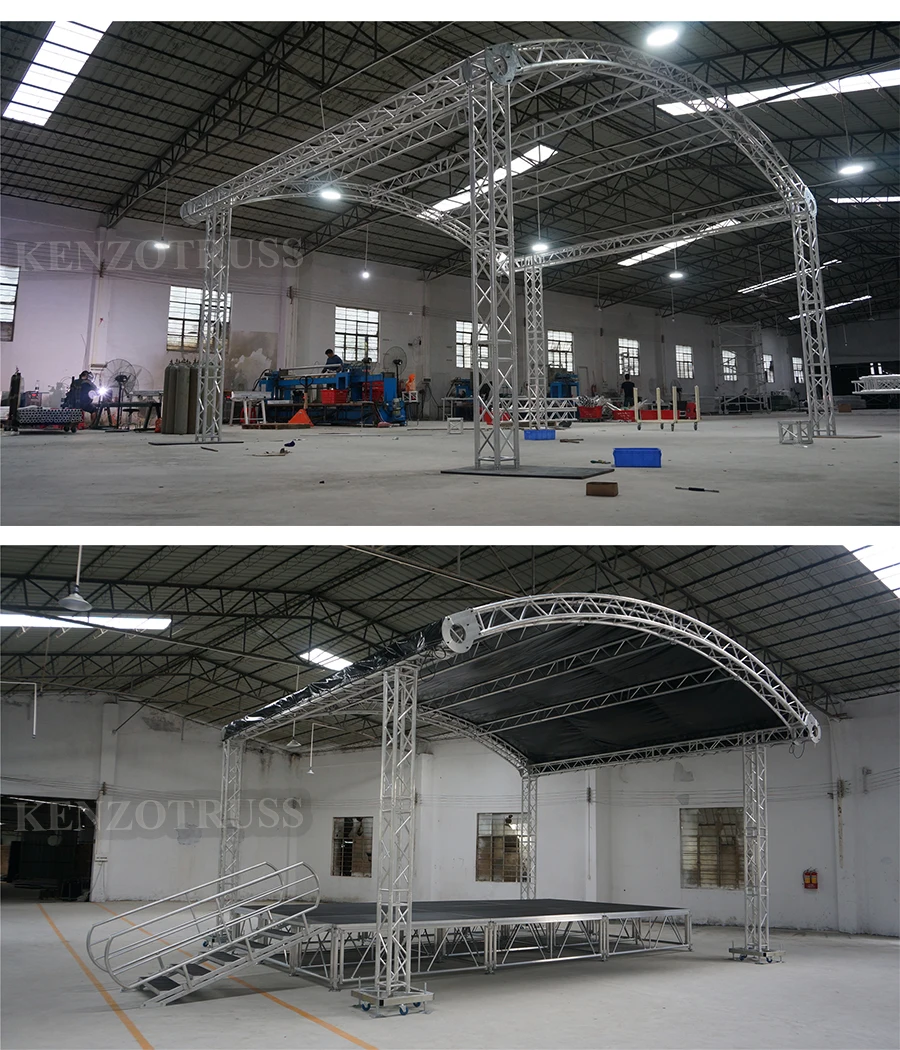 Customized Aluminum Truss Frame Curved Roof Truss System Design For ...
