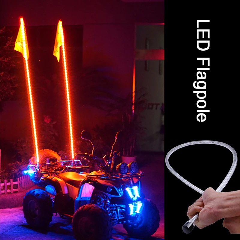 Changed Color With Wireless Remote Control Antenna Flagpole Atv Led ...