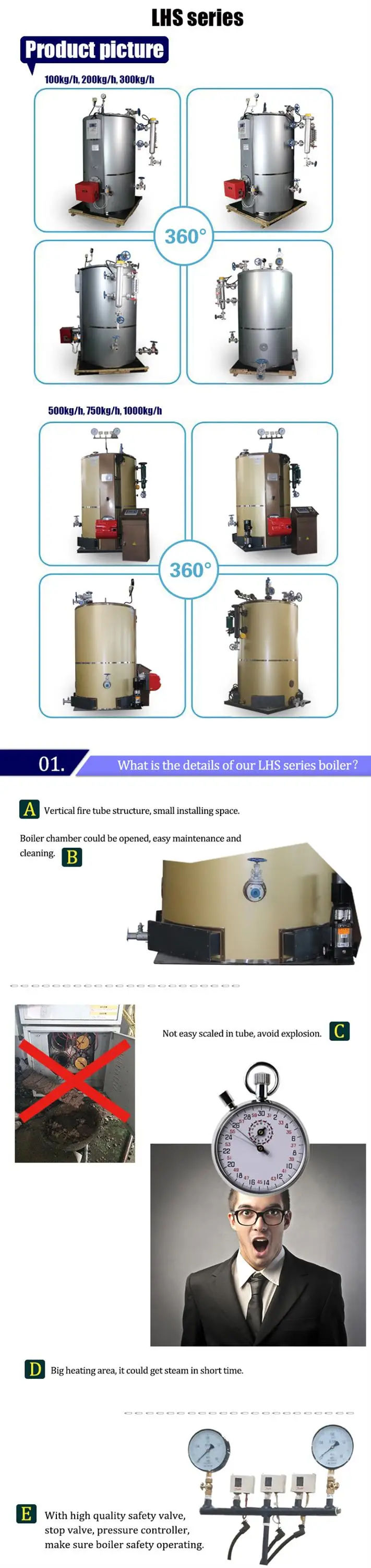 Vertical Stainless Steel Boilers for Distillation