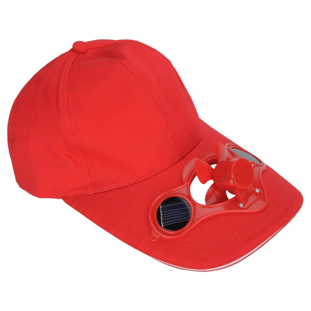 Wholesale Custom Red Fan Cap With Solar Powered Fan - Buy Solar Powered ...
