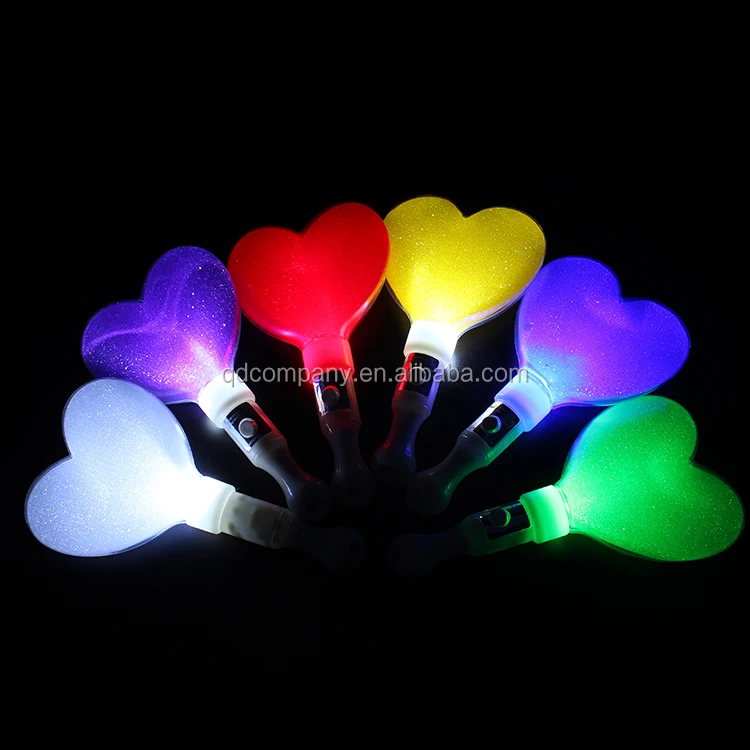Party Supply Concert Plastic Heart Shape Flashing Glow Lightstick Led ...