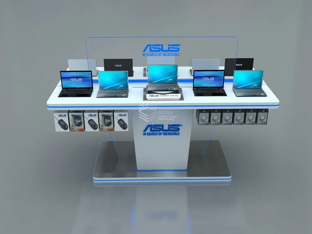 Laminasi Putih Retail Toko Mebel Display Showcase Toko Komputer Counter ...