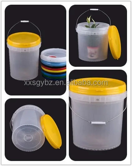 5 Gallon Clear Translucent Food Grade Plastic Bucket With Lids In Food ...