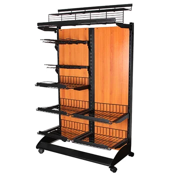 Retail Display Stand With Wheel / Display Rack For Store Wood / Product ...