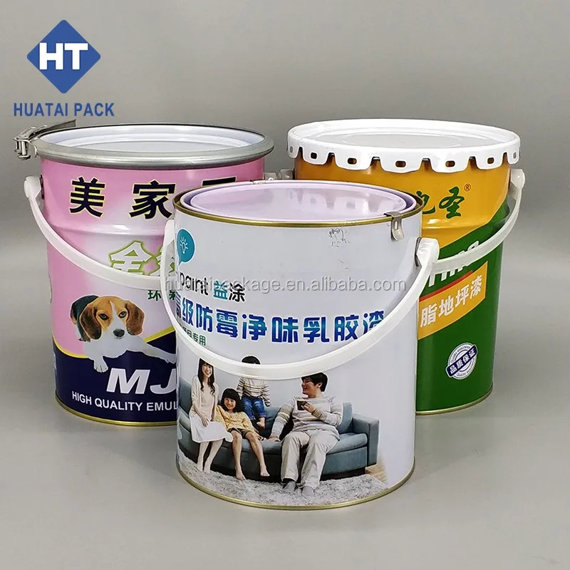 5 Liter/5kg Open Head Paint Can 5l Tin Pail/bucket With Lug Lid For ...