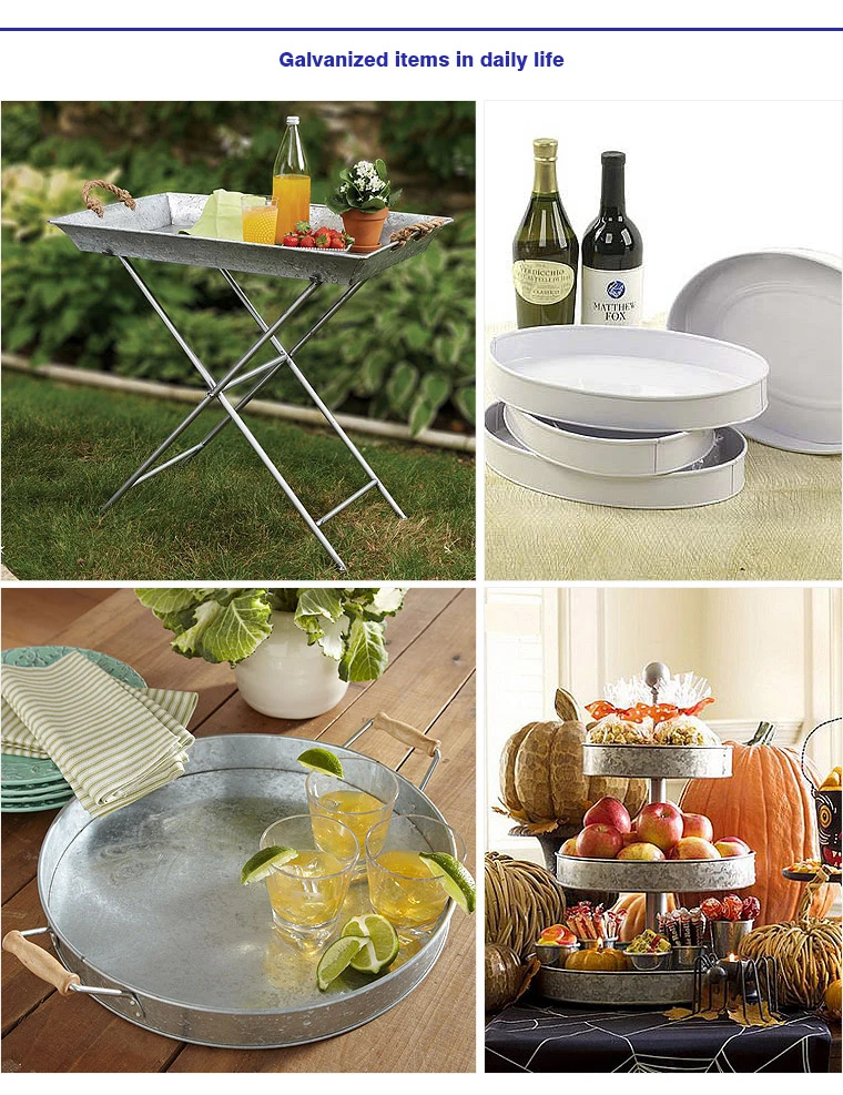 Friends Gather Here Large Galvanized Metal Serving Tray - Buy Tray ...