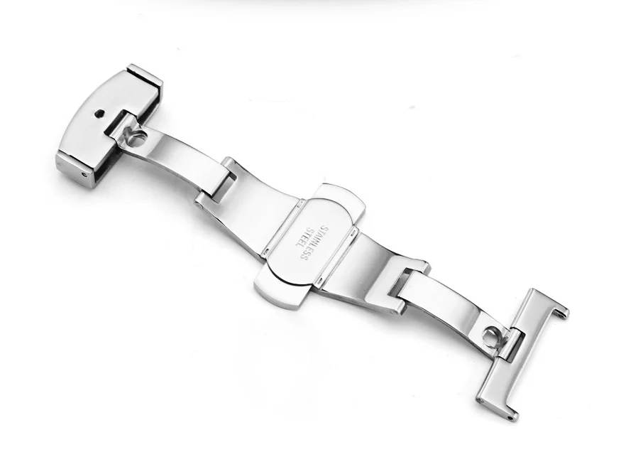 Stainless Steel Butterfly Buckle Double Button Stainless Steel Watch ...
