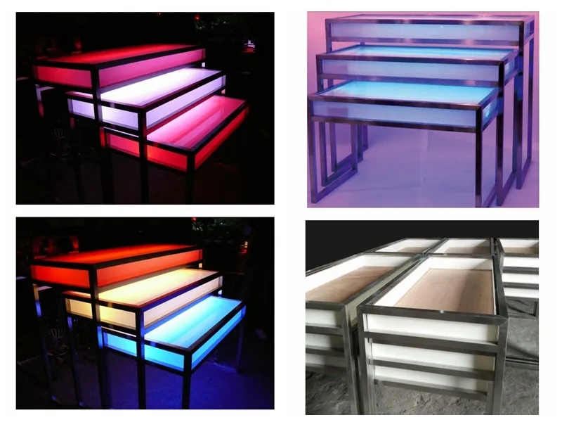 Led Light Folding Table Top Rectangle Buffet Decoration Buffet Table ...