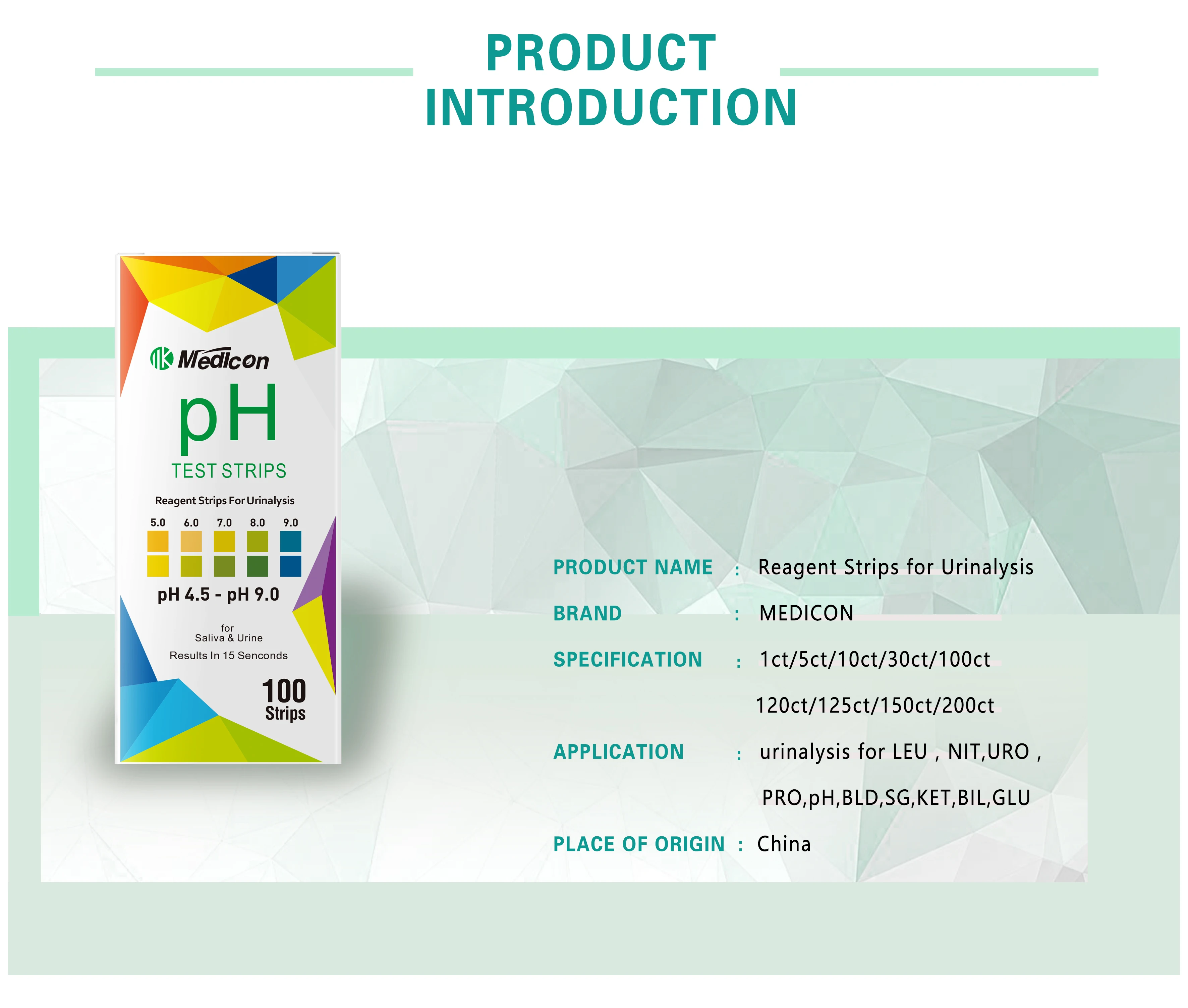 Medicon Urine Ph Test Strips 4.5-9.0 Monitor Your Body Ph Balance - Buy ...