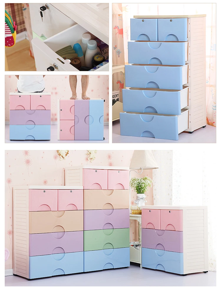 Cupboard Baby Cloth Keyway Wardrobe Kid Plastic Drawer Cabinet Storage ...