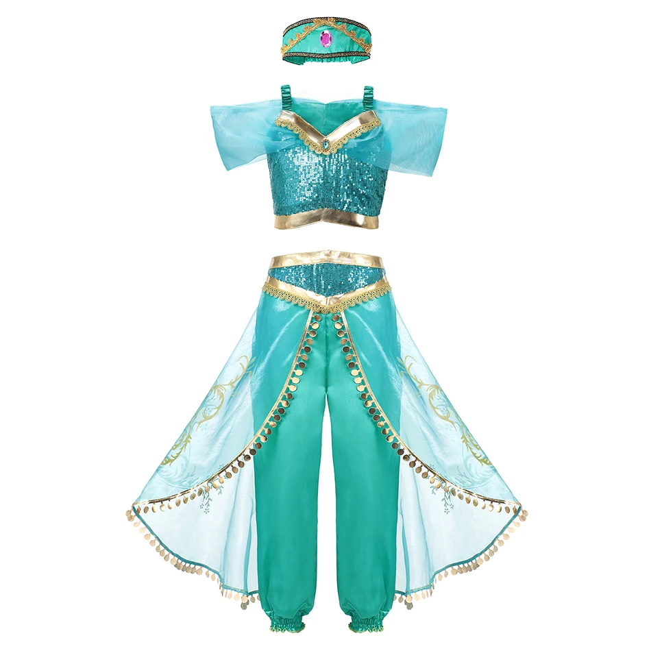 Movie Aladdin Cosplay Princess Jasmine Costume For Girls Fancy Jasmine ...