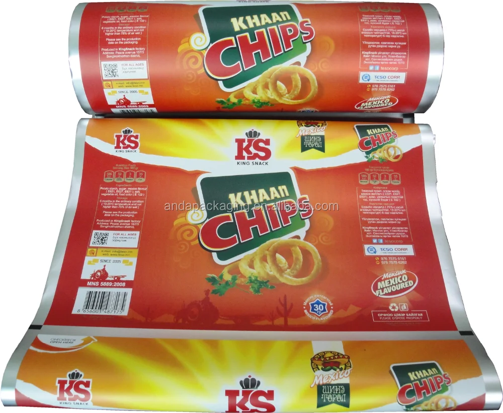 Heat Seal Packaging for Potato Chips - Moisture Proof Bags