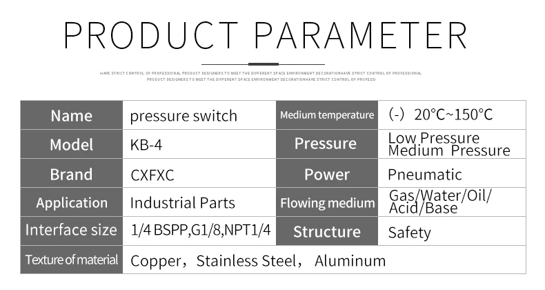 Cxfxc Adjustable Electronic Mechanical Pressure Switch For Air ...