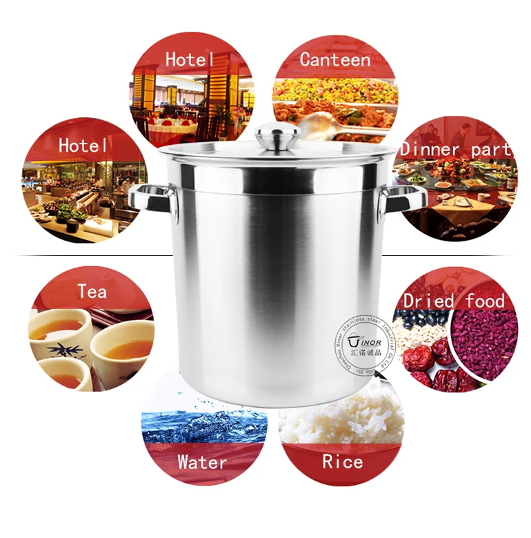 New Restaurant Kitchenware Silver Large Cooking Pots With Handle - Buy ...