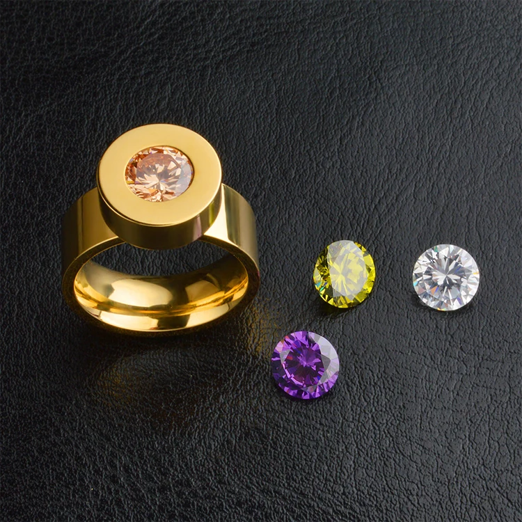 Single Gold Changeable Stone Diamond Ring Design - Buy Changeable Stone ...