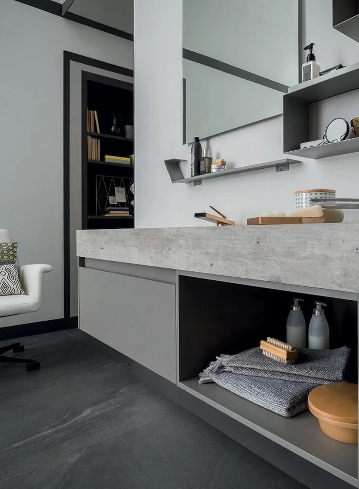 Modern European Style Bath Furniture Cabinet Hpl Bathroom Vanity - Buy ...