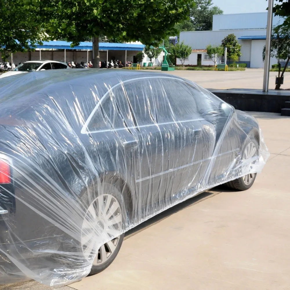 Plastic PE Clear Universal Disposable Car Cover - Waterproof