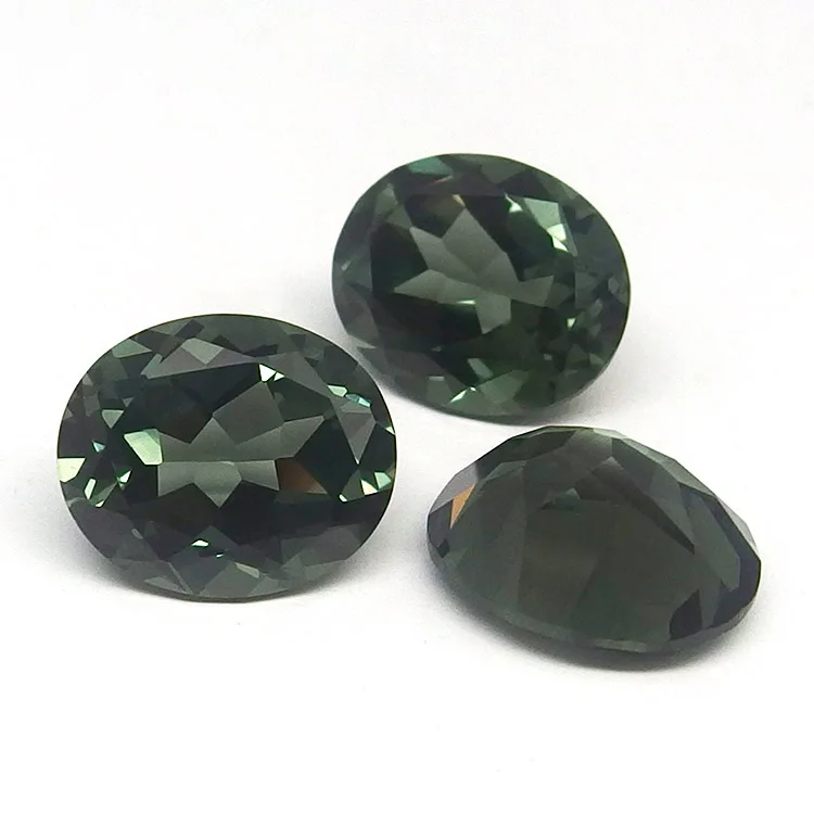 High Quality Oval Cut Synthetic Green Spinel Gemstone - Buy Synthetic ...